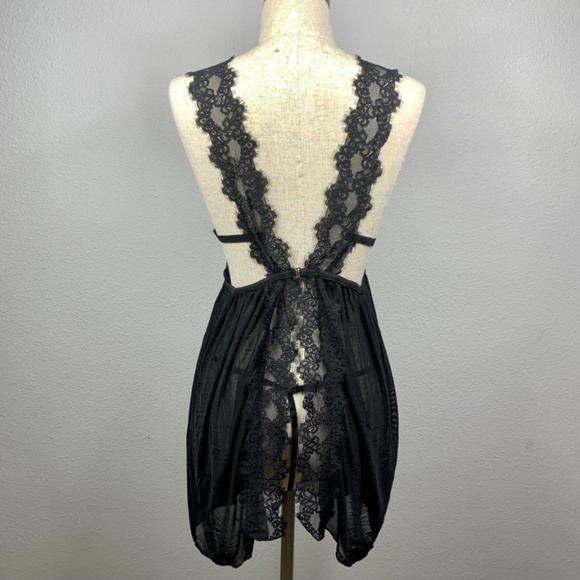 Boutique | Intimates & Sleepwear | Black Open Back Nightgown Set | Poshmark